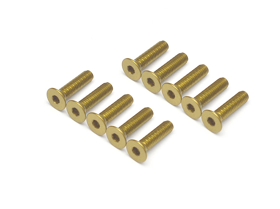 Boom Racing Gold Anodized Alloy M3x12 Hex Socket Button Head Screws ...