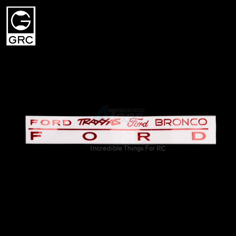 GRC Traxxas TRX-4 Metal Red Logo Stickers For TRX4 Bronco GRC/GAX0100J